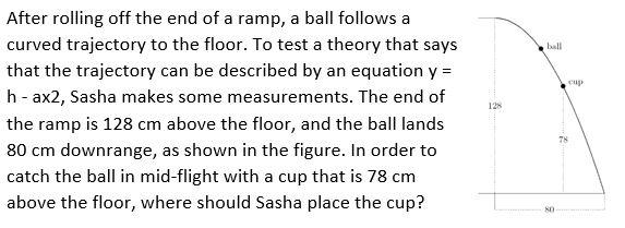 Solved ball Cup After rolling off the end of a ramp, a ball | Chegg.com