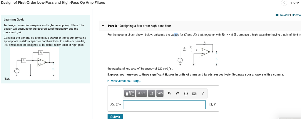 Solved Review Constants Learning Goal: Part A - Designing a | Chegg.com