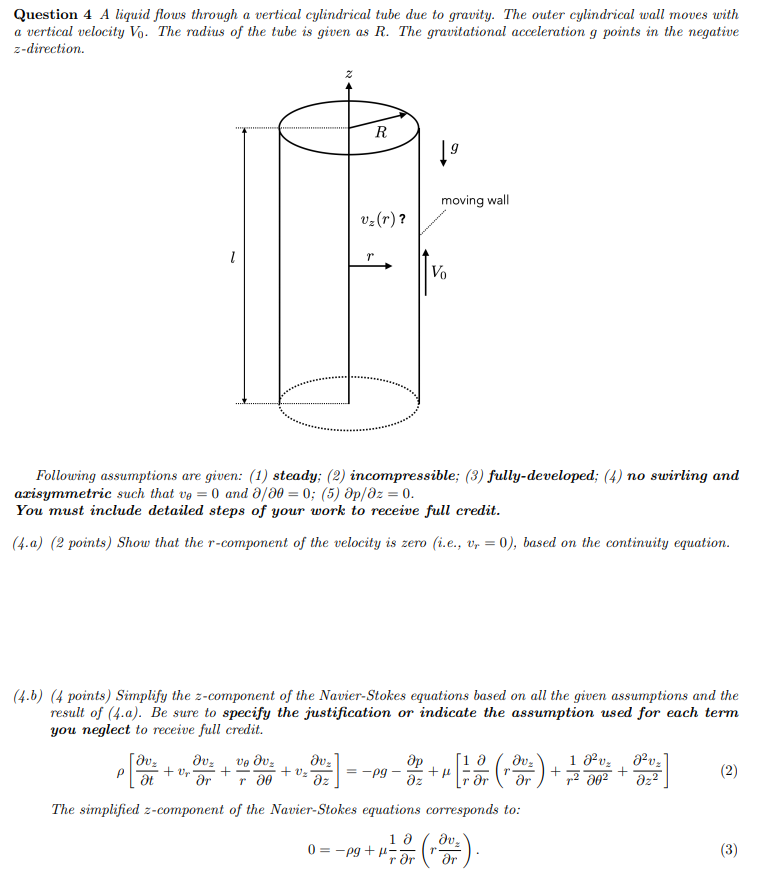 Solved Question 4 A liquid flows through a vertical | Chegg.com