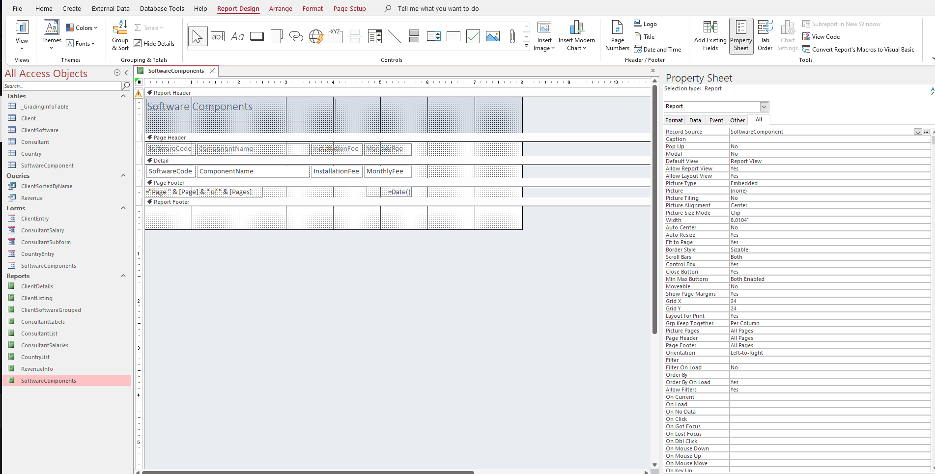 Solved 12. With the SoftwareComponents report still open in | Chegg.com