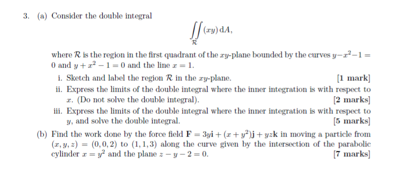 Solved 3. (a) Consider the double integral r)da, where R is | Chegg.com