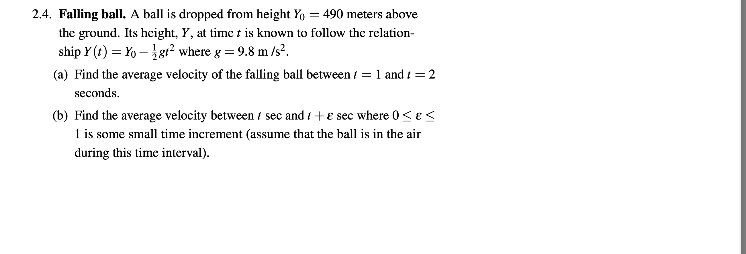 Solved 2.4. Falling ball. A ball is dropped from height | Chegg.com