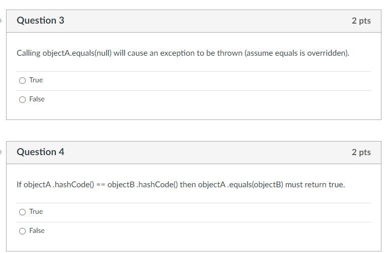 Solved Question 1 2 pts The statement objectA object | Chegg.com