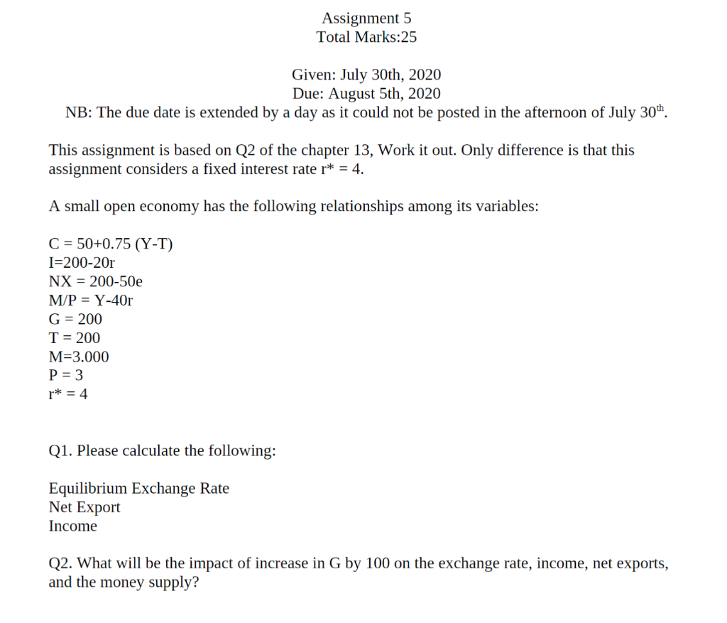 Solved Assignment 5 Total Marks:25 Given: July 30th, 2020 | Chegg.com