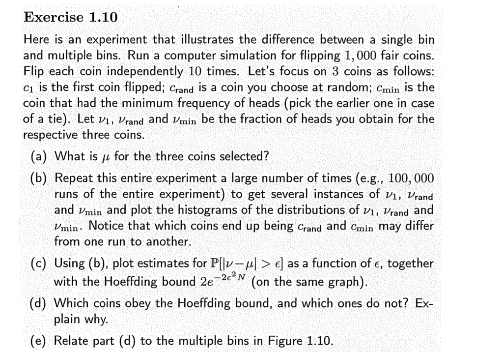 Exercise 1.10 Here is an experiment that illustrates | Chegg.com