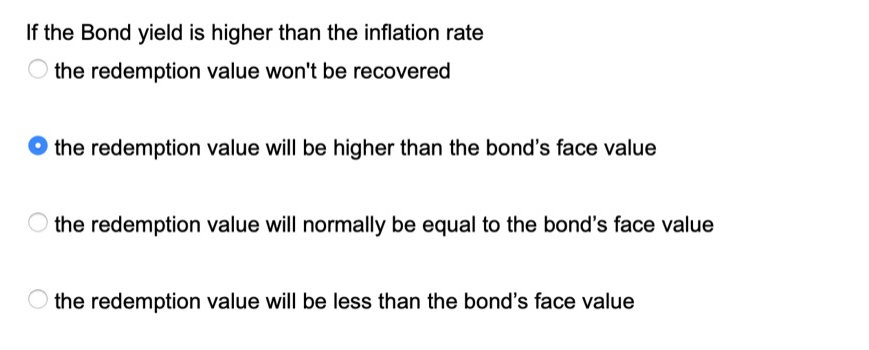 Solved If the Bond yield is higher than the inflation rate | Chegg.com