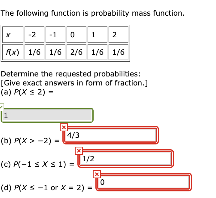 Solved The following function is probability mass function. | Chegg.com