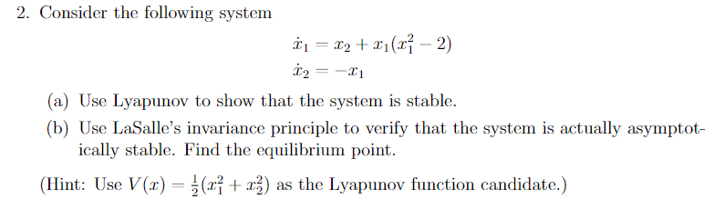Solved Consider the following | Chegg.com