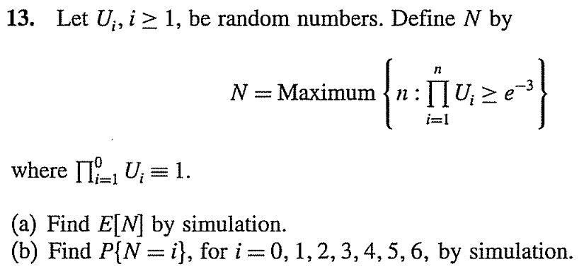 13. Let Ui, i > 1, be random numbers. Define N by N = | Chegg.com