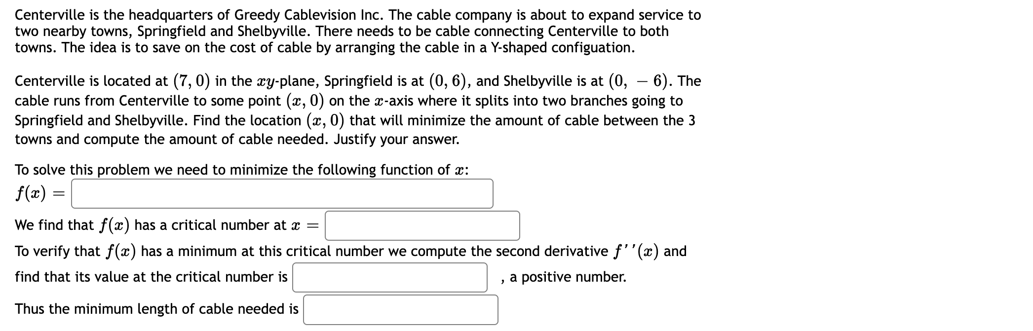 Solved Centerville is the headquarters of Greedy Cablevision | Chegg.com