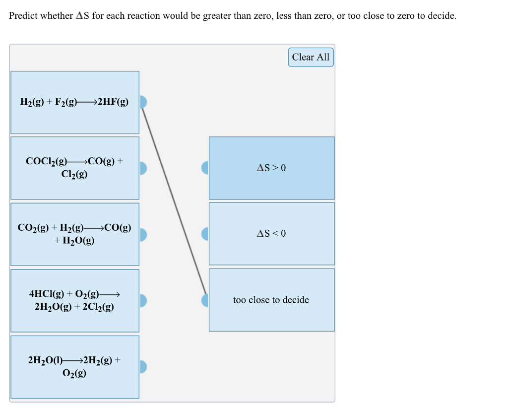 Solved Predict whether Δ S for each reaction would be | Chegg.com