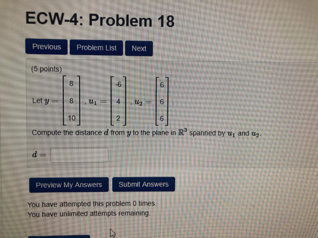 Solved ECW-4: Problem 18 Previous Problem List Next (5 | Chegg.com