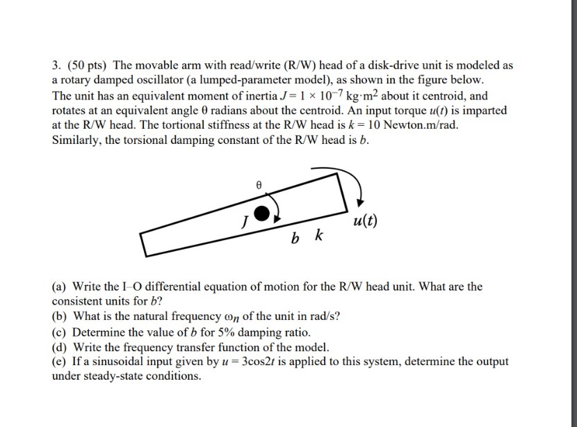 Solved 3. (50 pts) The movable arm with read/write (R/W) | Chegg.com