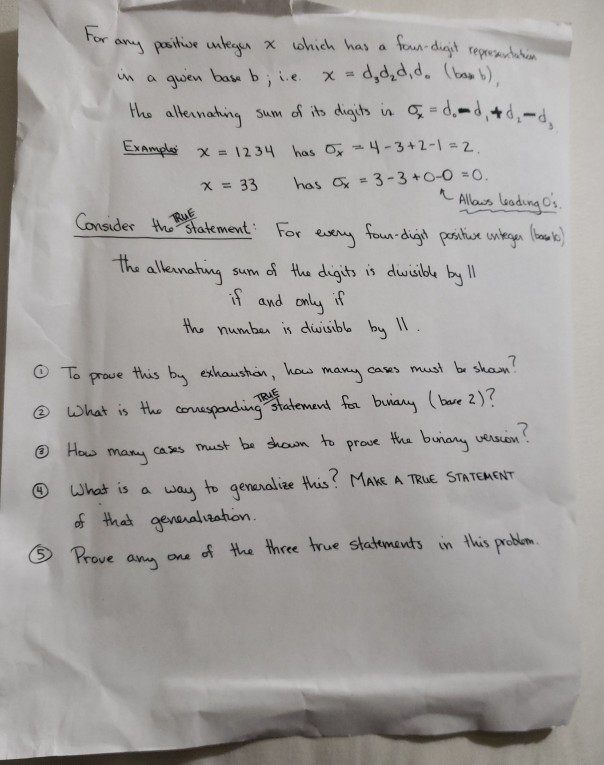 for any positive integer x which has a four-digit | Chegg.com