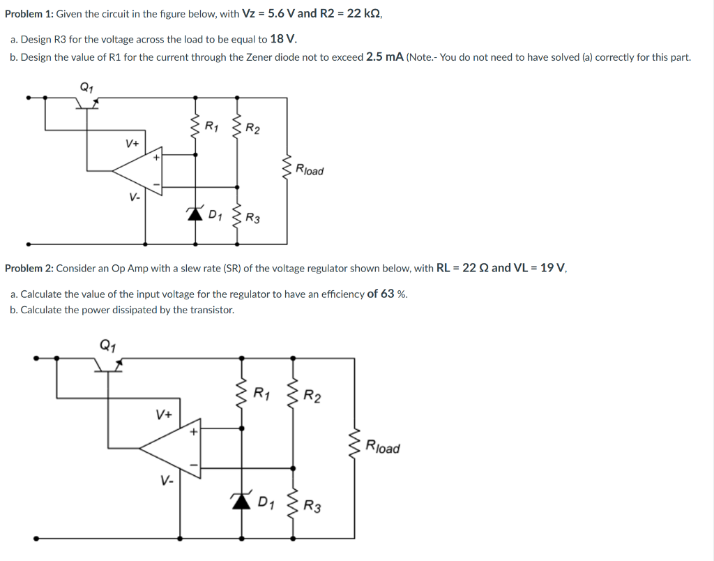 Solved Problem 1: Given the circuit in the figure below, | Chegg.com