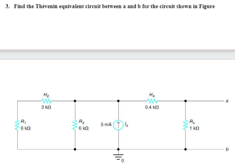 Solved 3. Find the Thévenin equivalent circuit between a and | Chegg.com