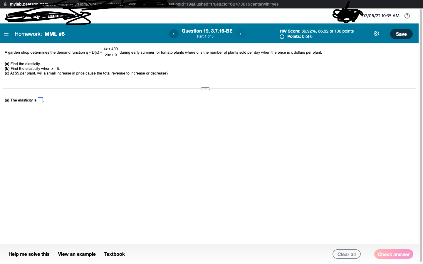Solved mylab.pearson yrie Homework ne sum Homework: MML #6 A | Chegg.com