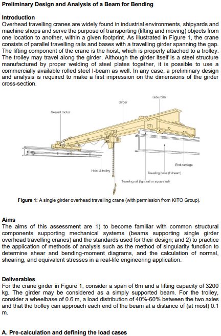 Solved Preliminary Design and Analysis of a Beam for Bending | Chegg.com