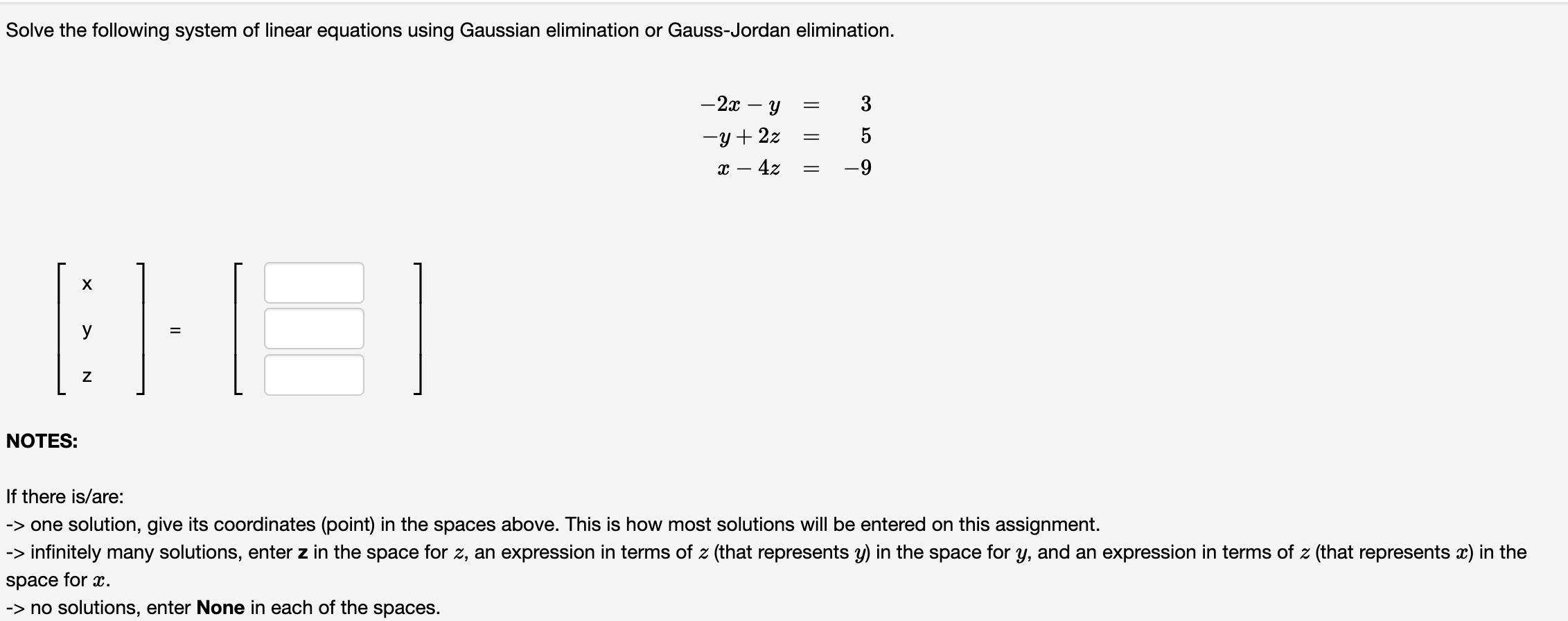 Solved Solve the following system of linear equations using | Chegg.com