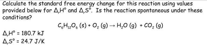 Solved Calculate the standard free energy change for this | Chegg.com
