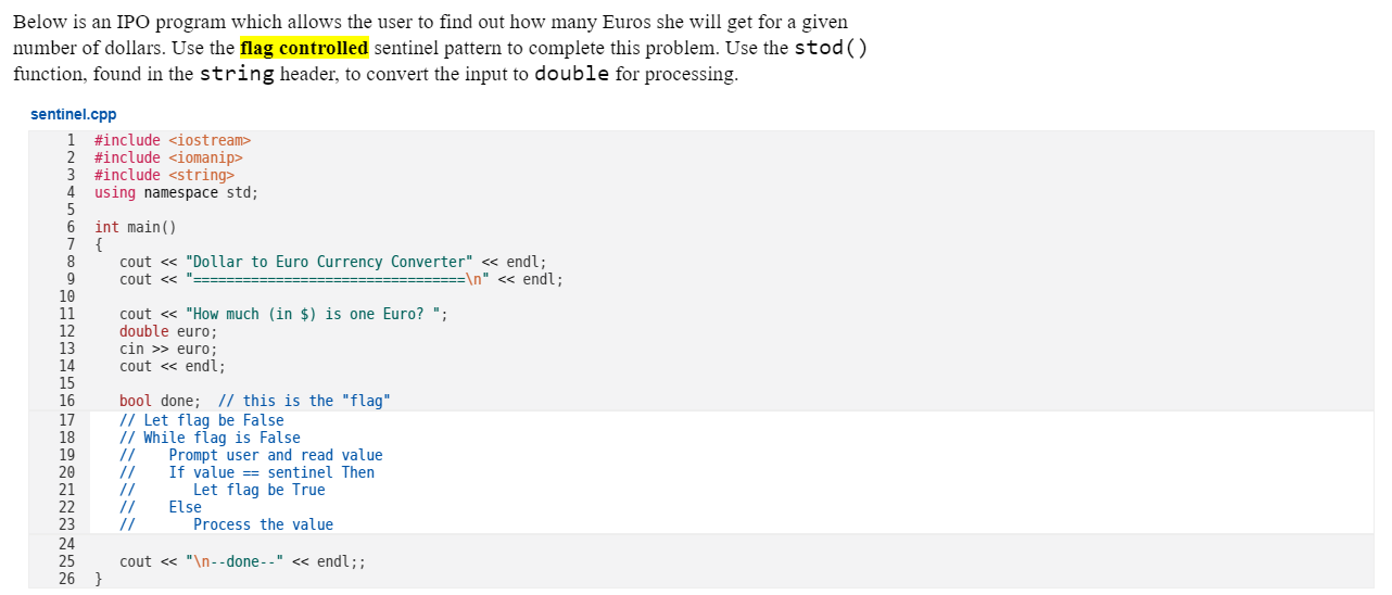 Solved Below is an IPO program which allows the user to find | Chegg.com