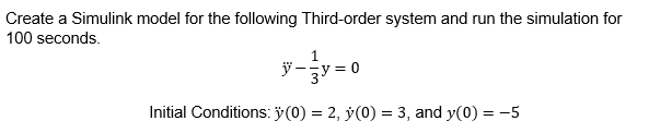 Solved Create a Simulink model for the following Third-order | Chegg.com
