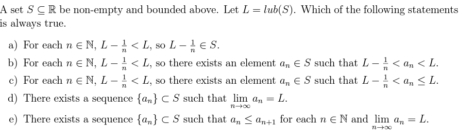Solved A set S⊆R be non-empty and bounded above. Let | Chegg.com