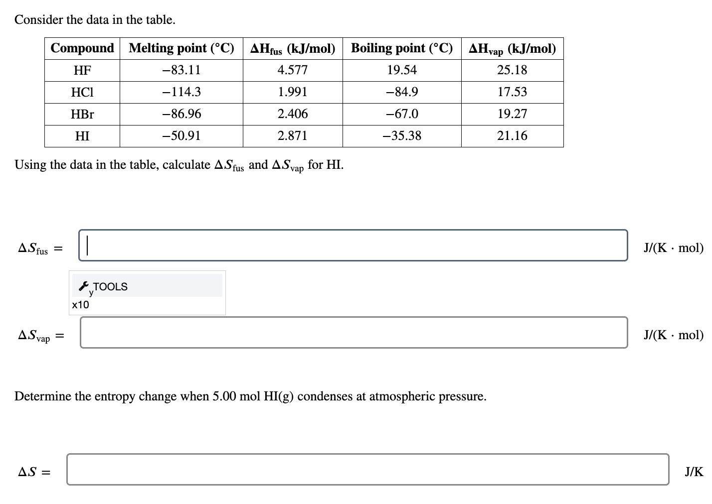 Solved Consider the data in the table. Using the data in the | Chegg.com