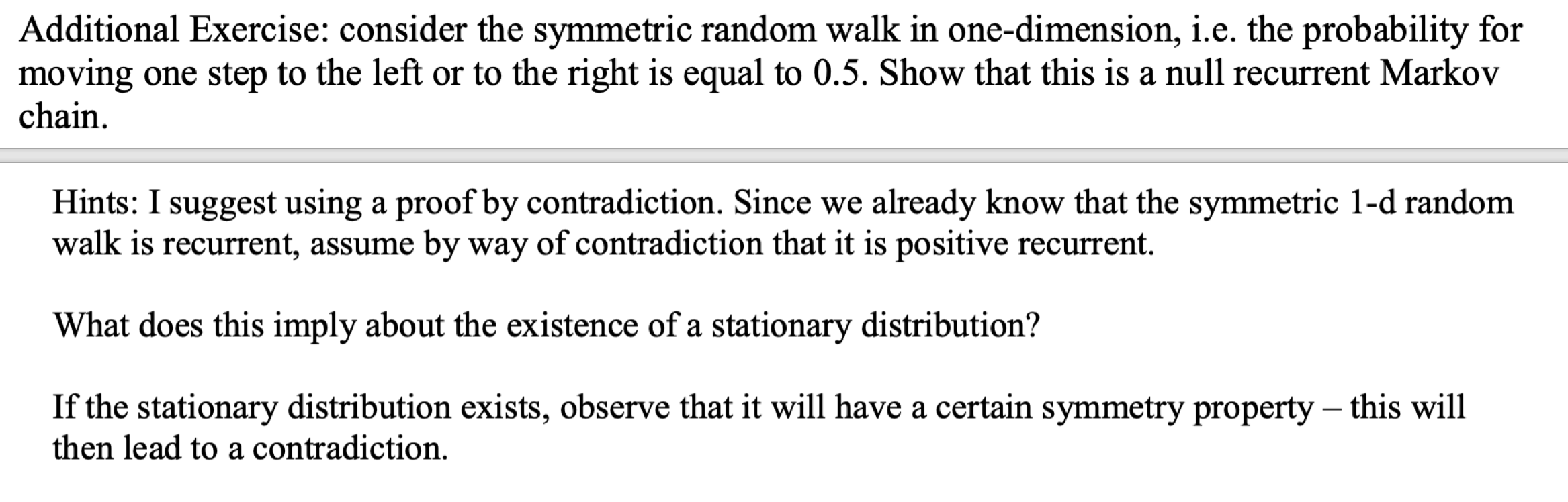 Additional Exercise: consider the symmetric random | Chegg.com