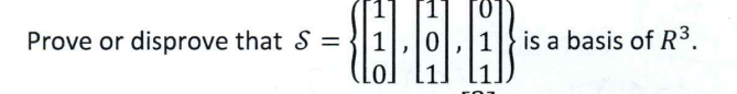 Solved Consider a set of vectors S = WAB Prove or disprove | Chegg.com