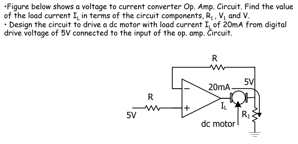 Solved - Figure below shows a voltage to current converter | Chegg.com