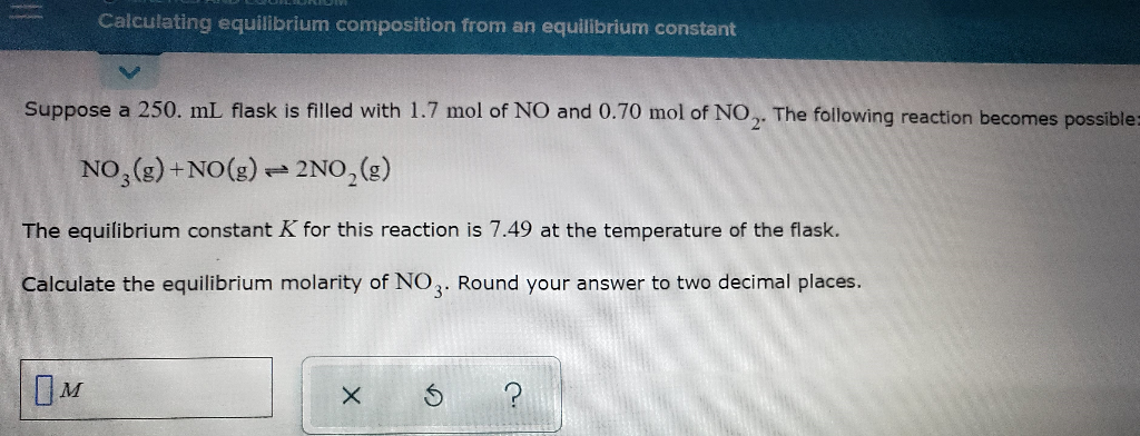 Solved Calculating equilibrium composition from an | Chegg.com