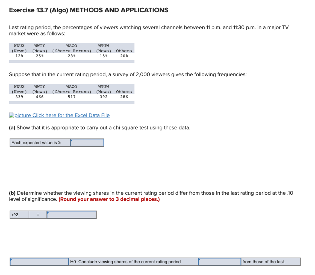 Solved Exercise 13.7 (Algo) METHODS AND APPLICATIONS Last | Chegg.com