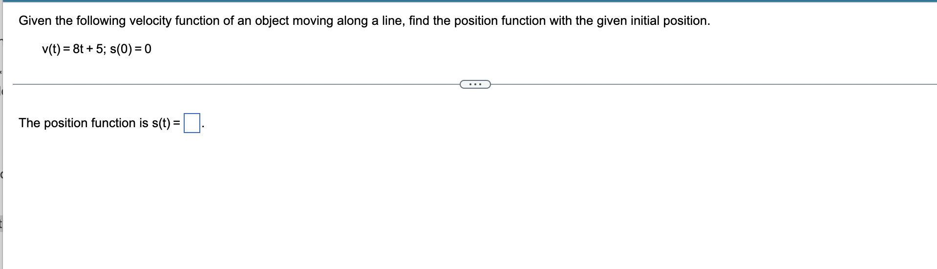 Solved Given the following velocity function of an object | Chegg.com