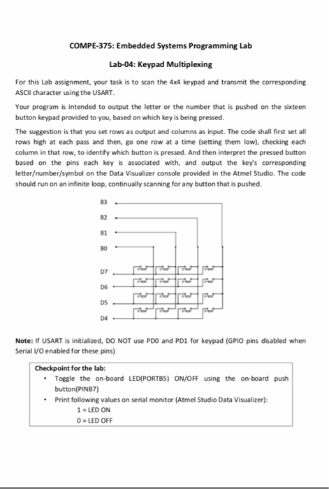 COMP6375: Embedded Systems Programming Lab Lab-04: | Chegg.com