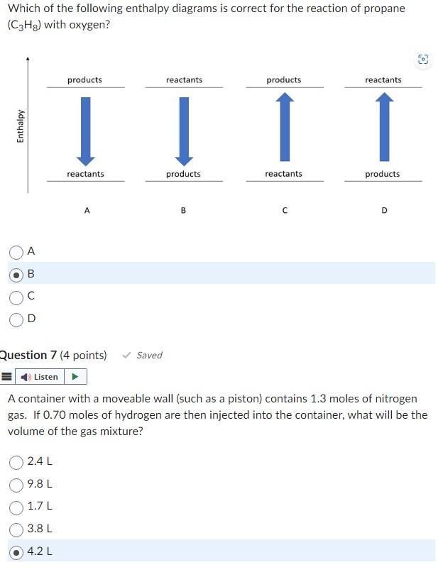 Solved Which of the following enthalpy diagrams is correct | Chegg.com