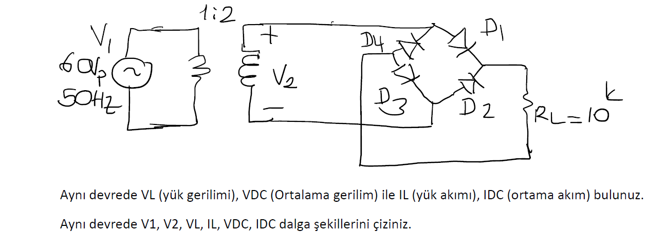 Find the VL , VDC , IL AND IDC Draw the waves | Chegg.com
