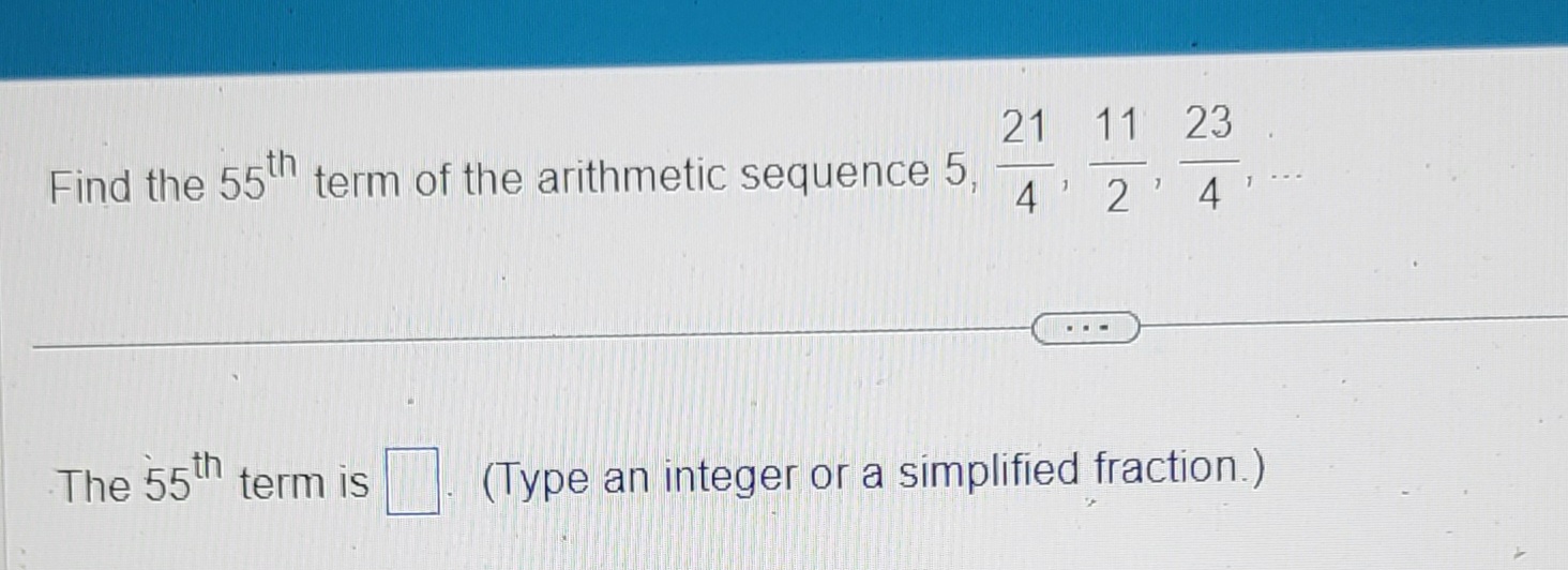 Solved Find the \\( 55^{\\text {th }} \\) term of the | Chegg.com