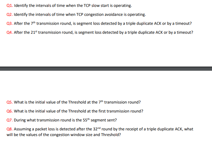 Solved Consider the following plot of TCP window size as a | Chegg.com