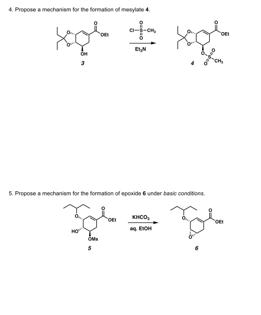 Solved 4. Propose a mechanism for the formation of mesylate | Chegg.com
