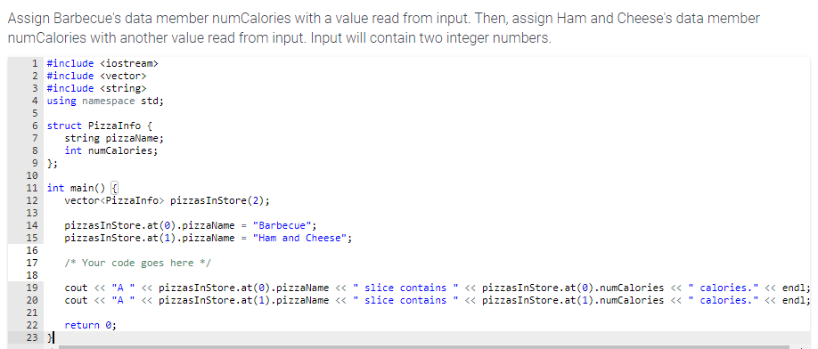 Solved Assign Barbecue s Data Member NumCalories With A Chegg