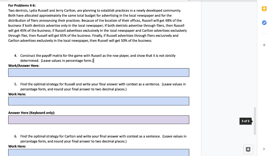 Solved For Problems 4-6: Two dentists, Lydia Russell and | Chegg.com