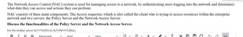 Solved The Network Access Control (NAC) system is used for | Chegg.com