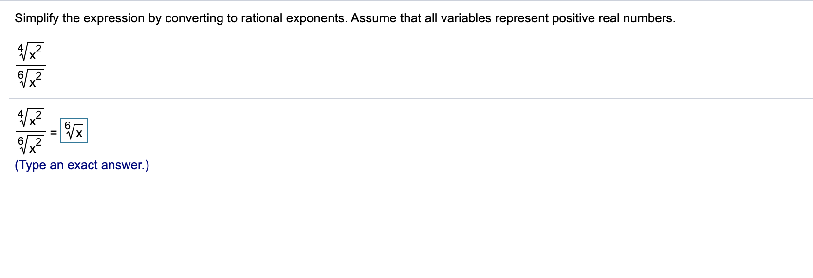 Solved Simplify the expression by converting to rational | Chegg.com