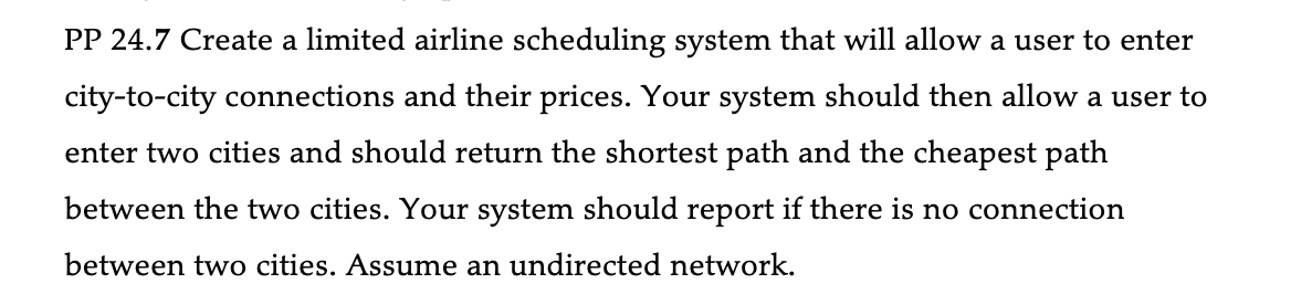 Solved Java Problem: Create a limited airline scheduling | Chegg.com