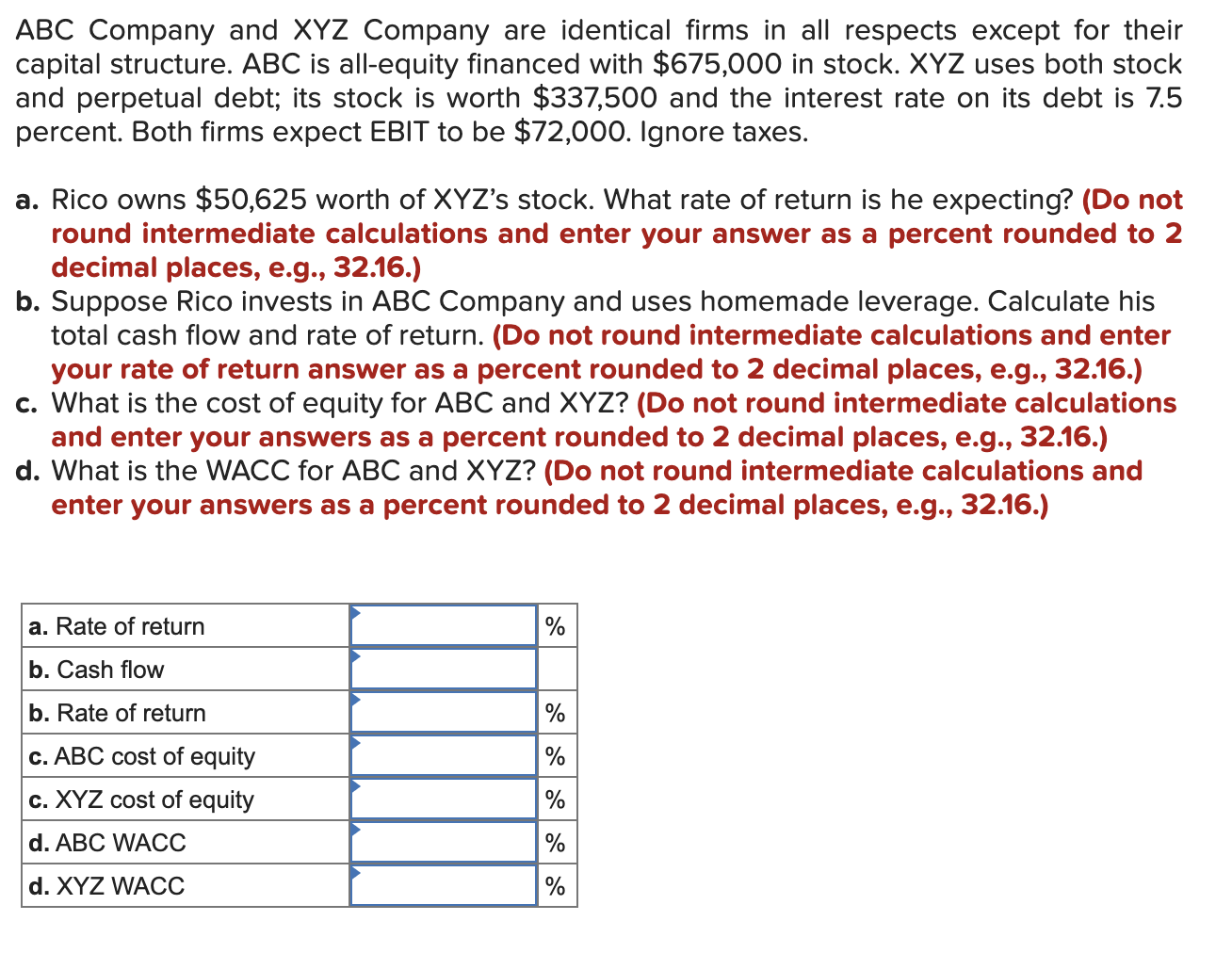 Solved ABC Company and XYZ Company are identical firms in | Chegg.com