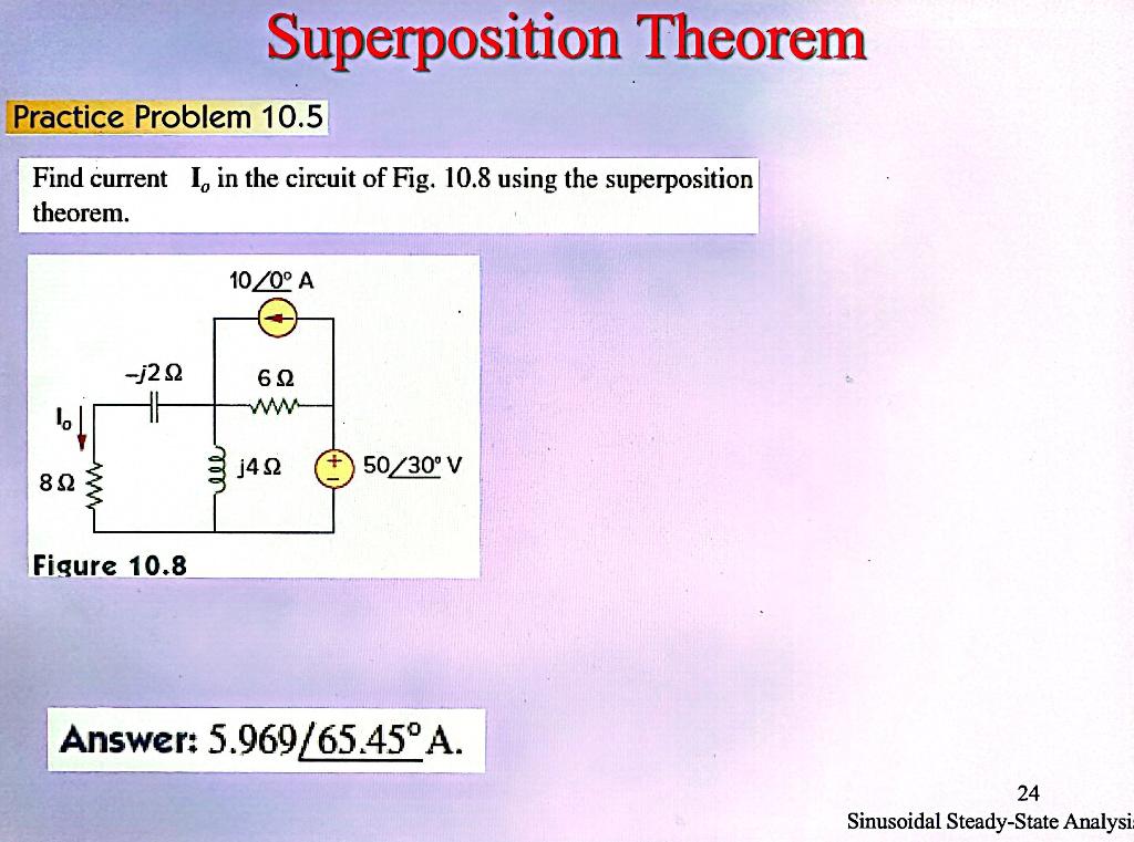 Solved Superposition Theorem Practice Problem 10.5 Find | Chegg.com