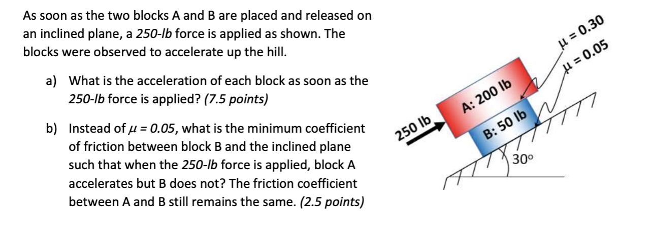 Solved As soon as the two blocks A and B are placed and | Chegg.com