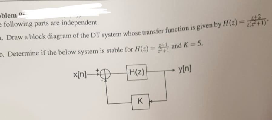 Solved blemfollowing parts are independent.Draw a block | Chegg.com