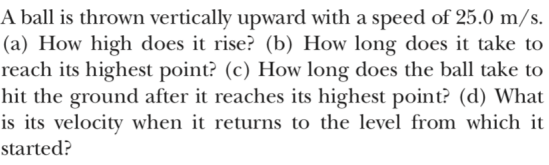 Solved A ball is thrown vertically upward with a speed of | Chegg.com